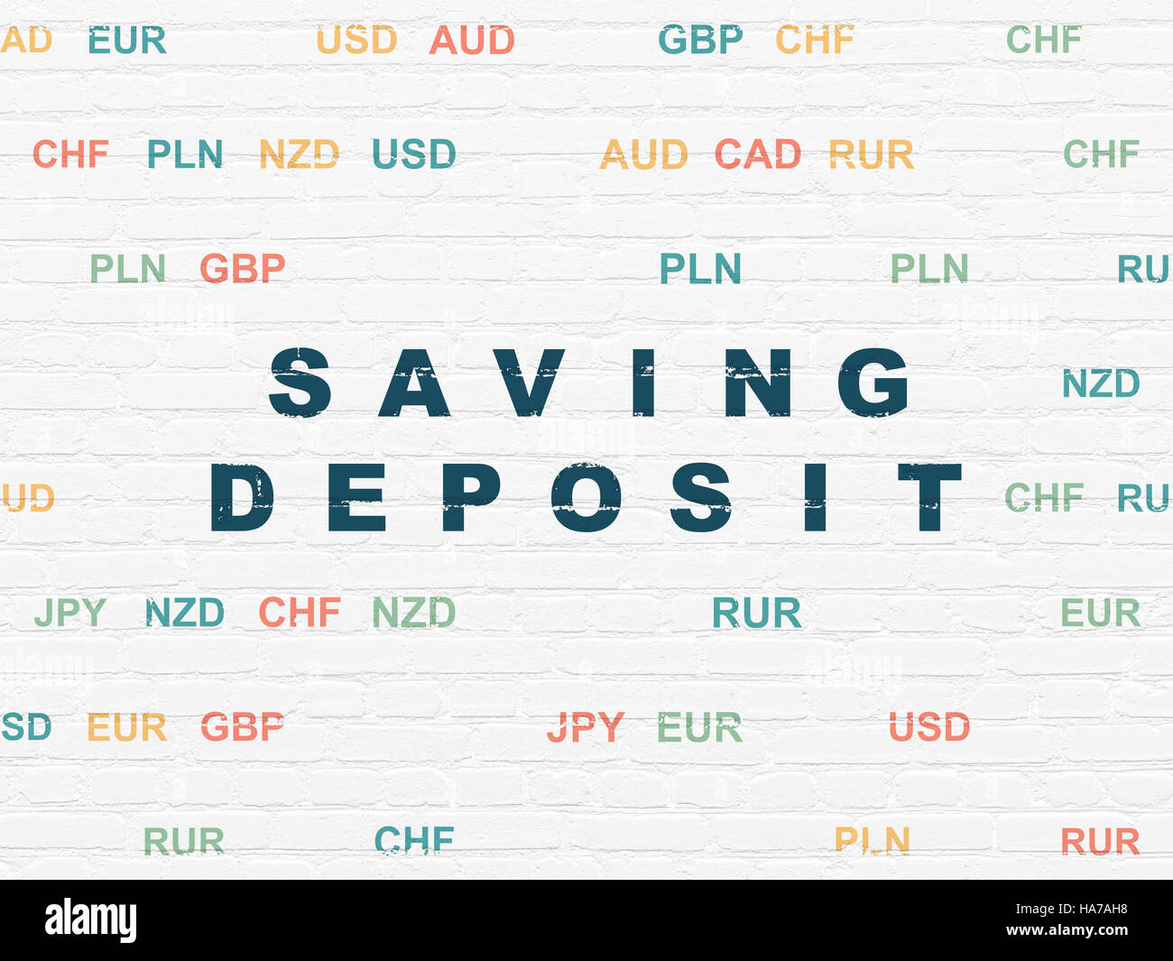 Money concept: Saving Deposit on wall background Stock Photo - Alamy