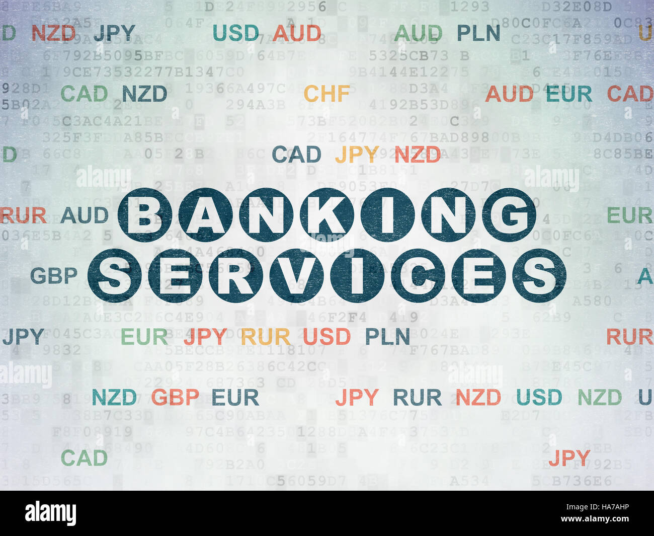 Banking concept: Banking Services on Digital Data Paper background ...