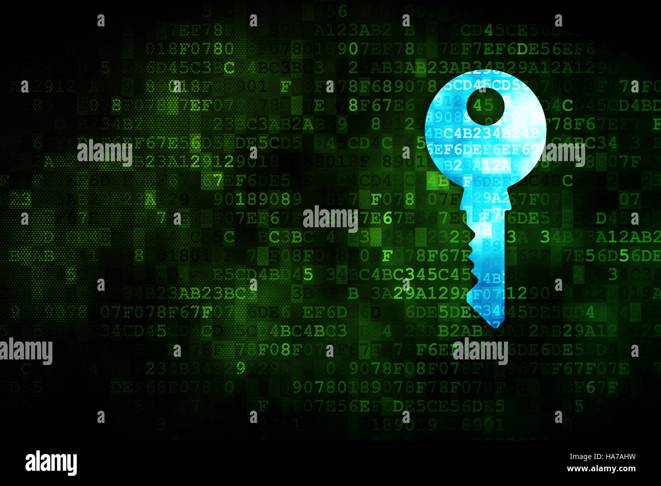 Protection concept: Key on digital background Stock Photo - Alamy
