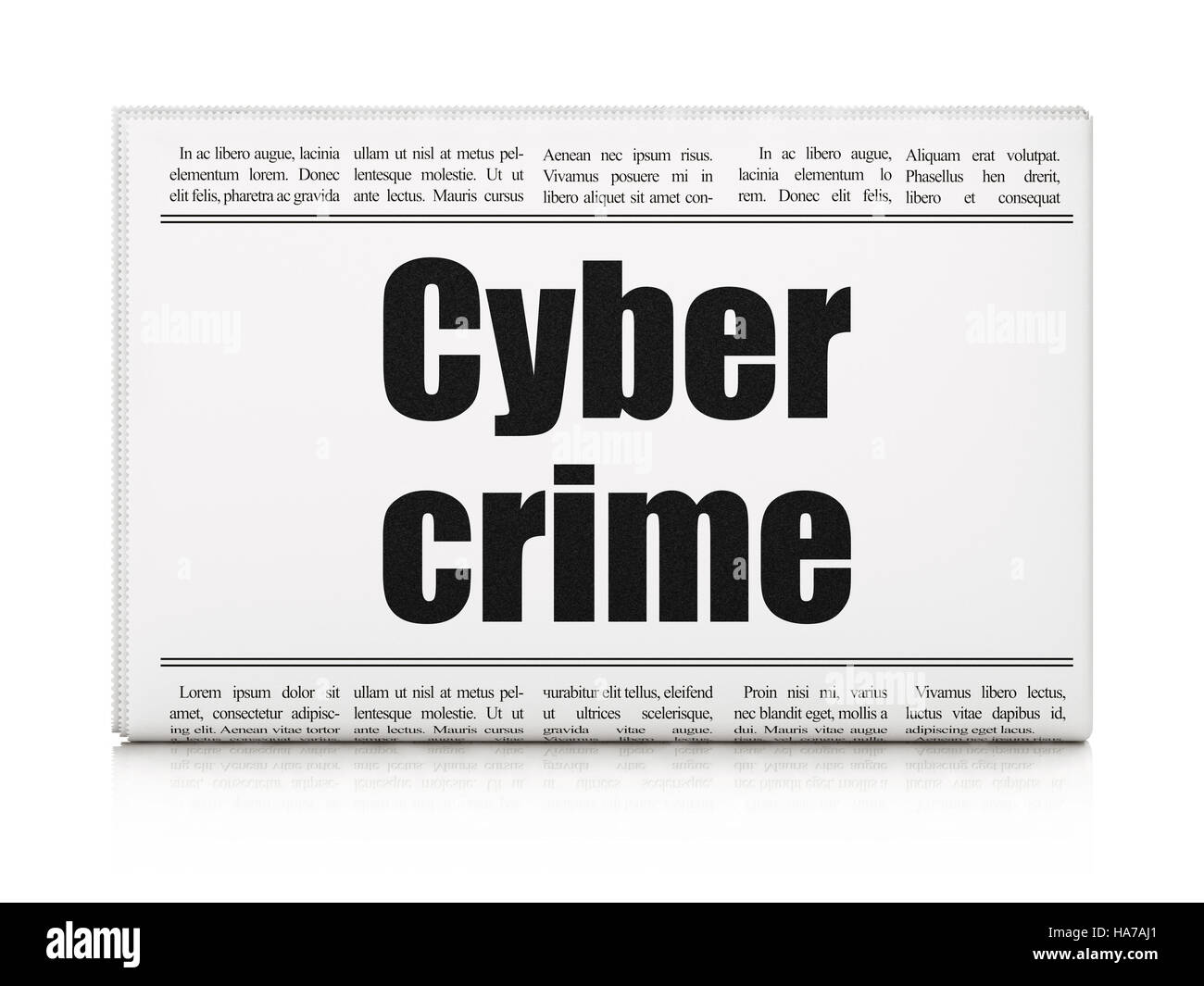 Security concept: newspaper headline Cyber Crime Stock Photo - Alamy