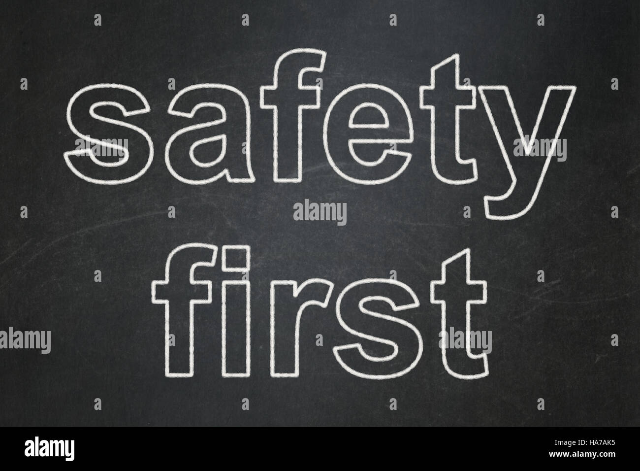 Security concept: Safety First on chalkboard background Stock Photo - Alamy
