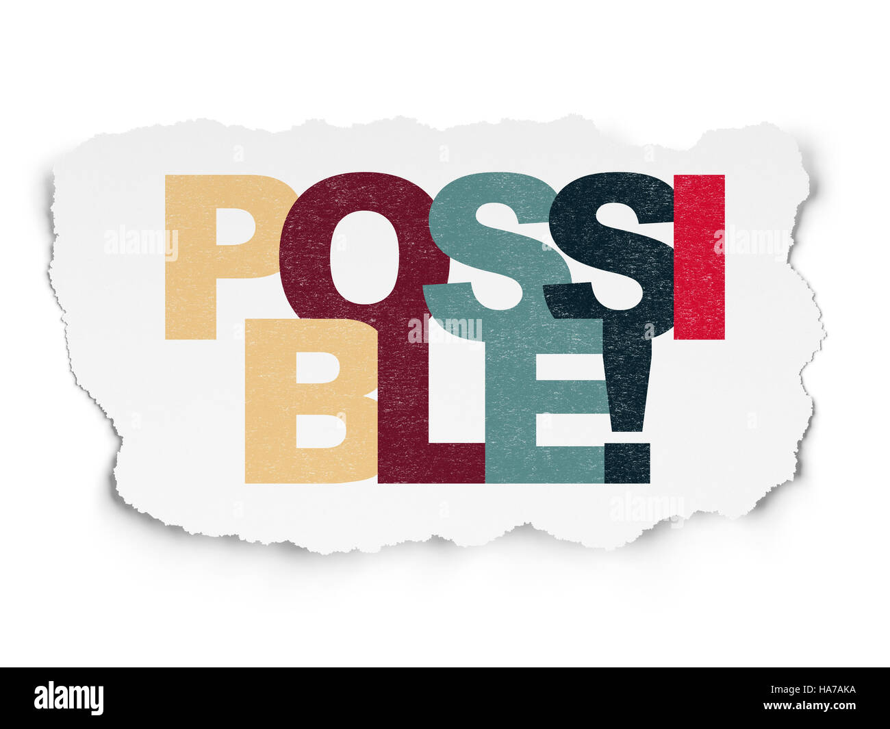 Business concept: Possible! on Torn Paper background Stock Photo - Alamy