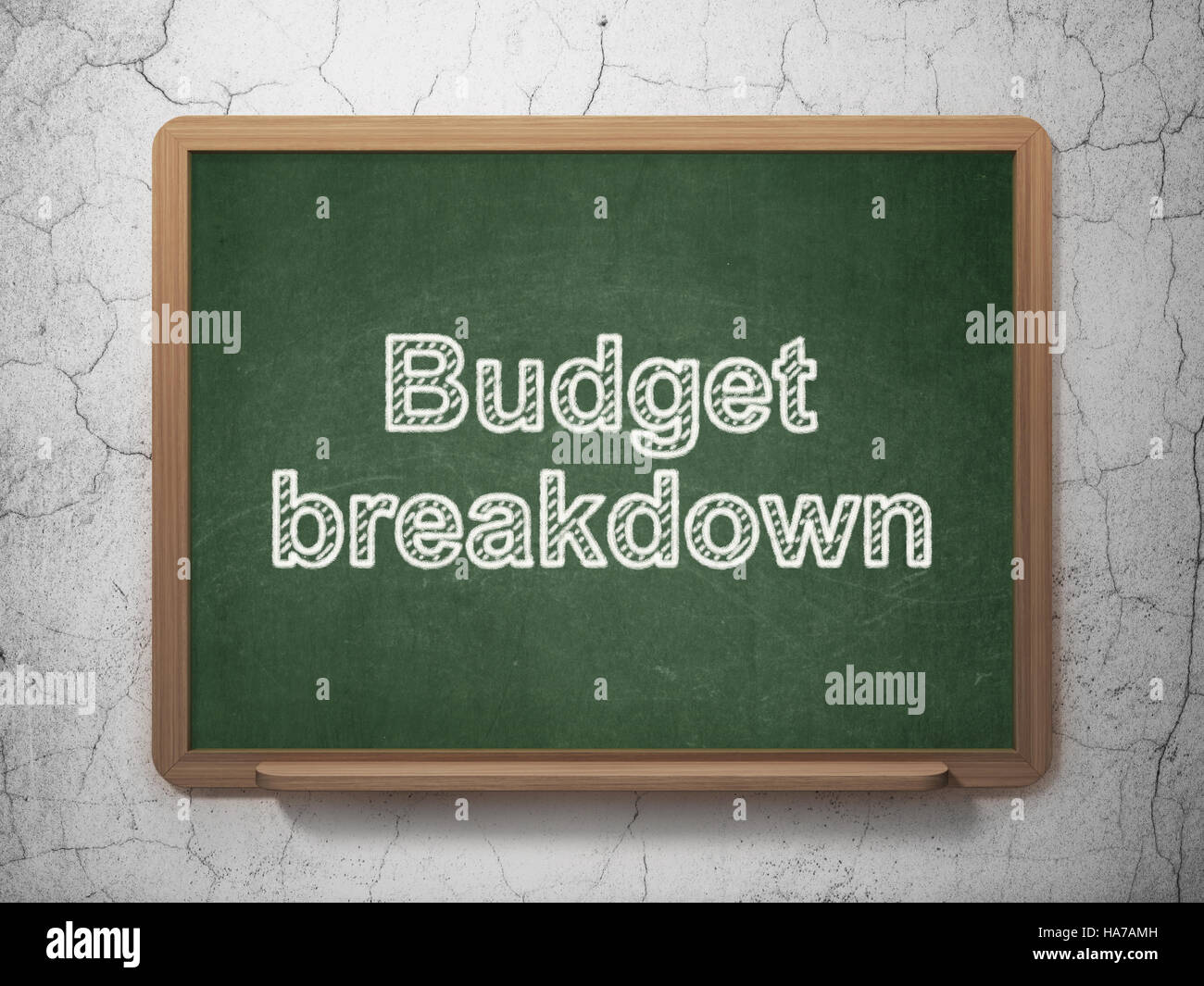 Finance concept: Budget Breakdown on chalkboard background Stock Photo ...