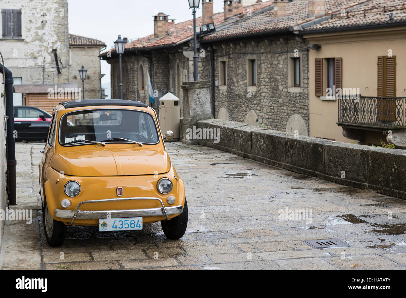 Old and new. The Fiat Cinquecento is ideal for the narrow streets of ...