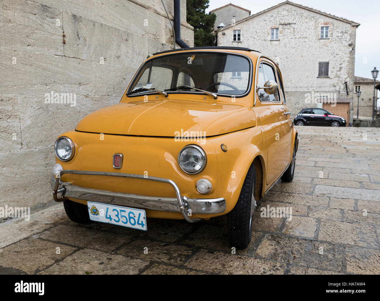 Old and new. The Fiat Cinquecento is ideal for the narrow streets of ...