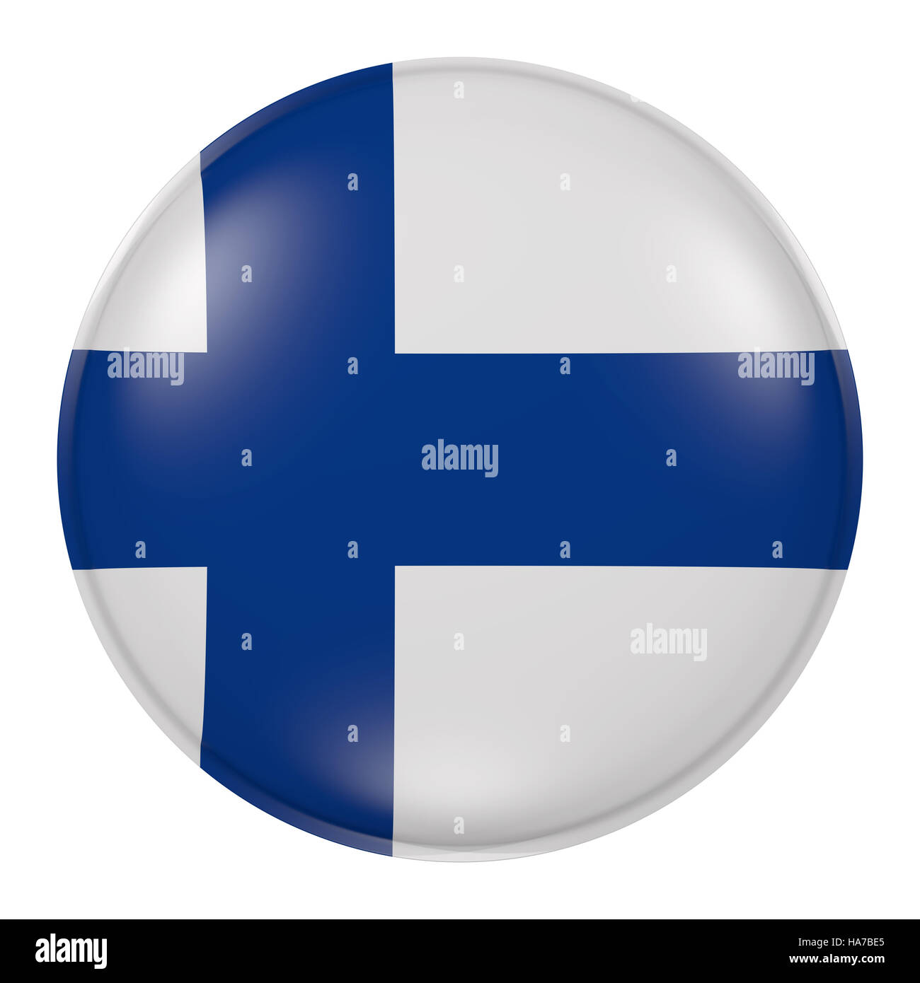 3d rendering of Finland flag on a button Stock Photo - Alamy