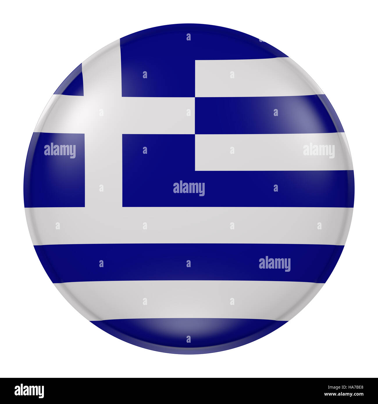 3d rendering of Greece flag on a button Stock Photo - Alamy