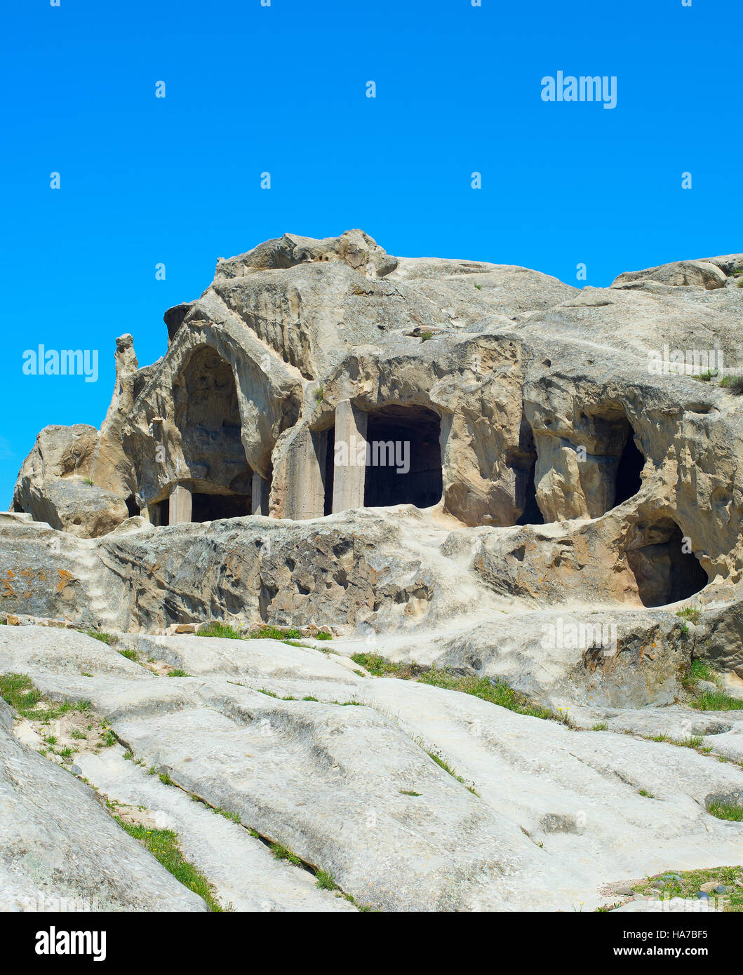 Uplistsikhe caves is an ancient rock-hewn town in eastern Georgia, Gori ...