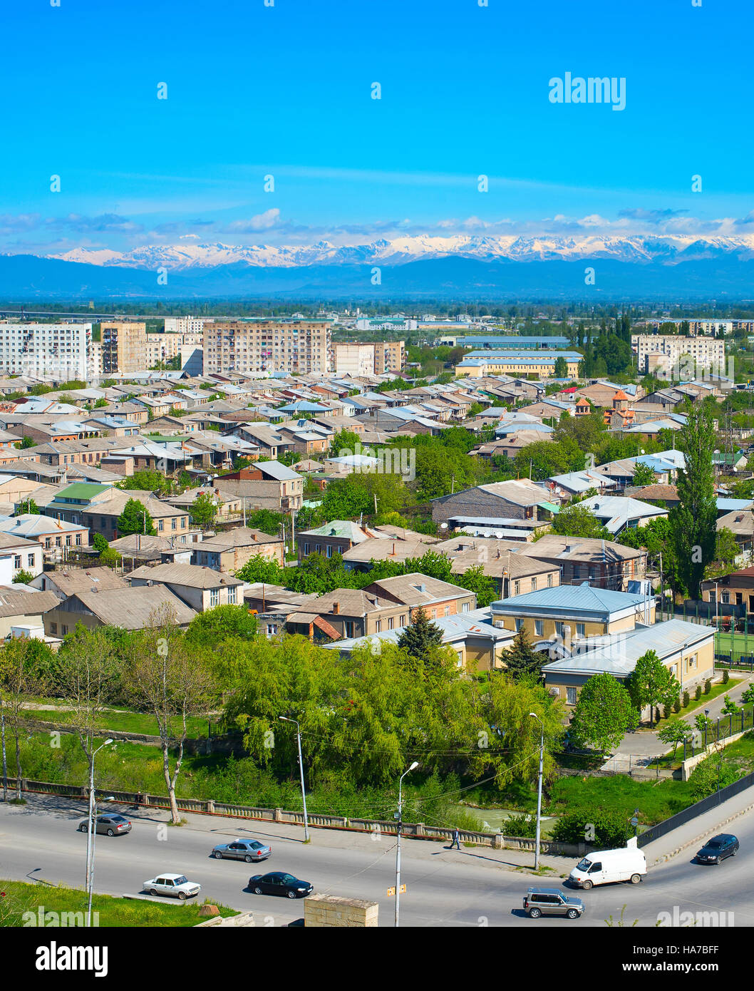 View of Gori city in the day. Georgian Republic Stock Photo - Alamy