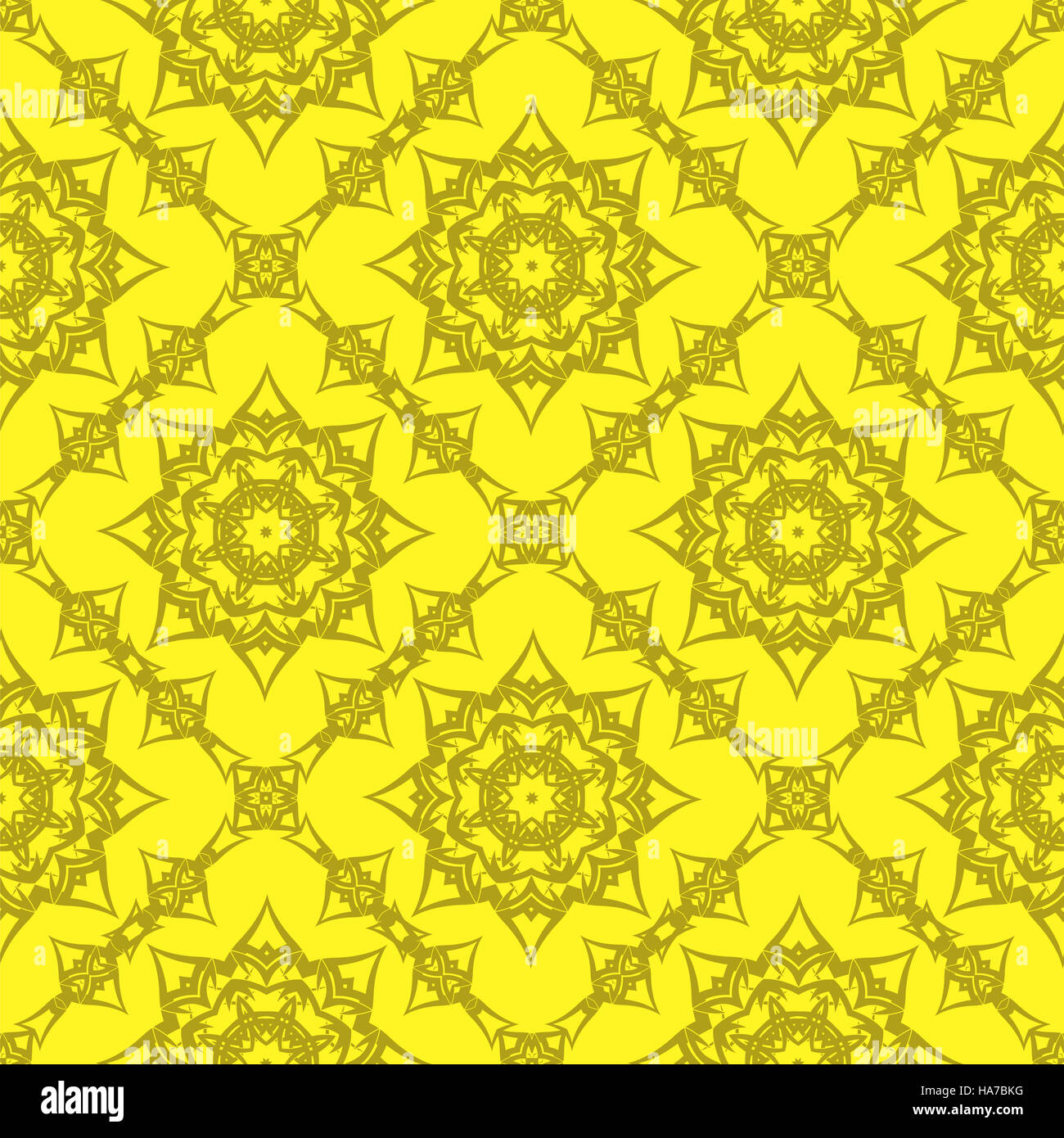 Yellow Ornamental Seamless Line Pattern Stock Photo - Alamy
