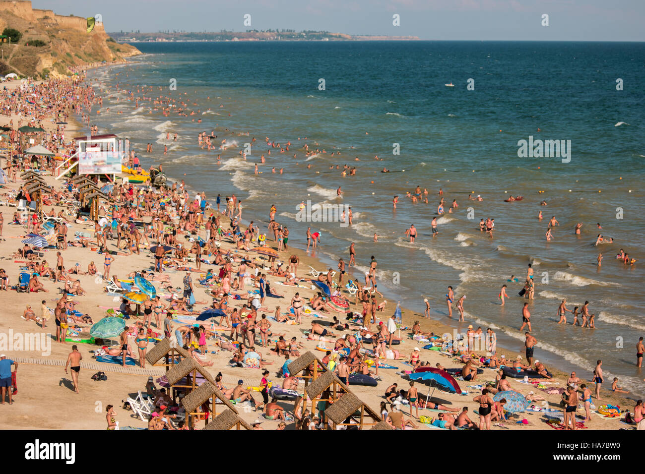 Many people at the beach Stock Photo - Alamy