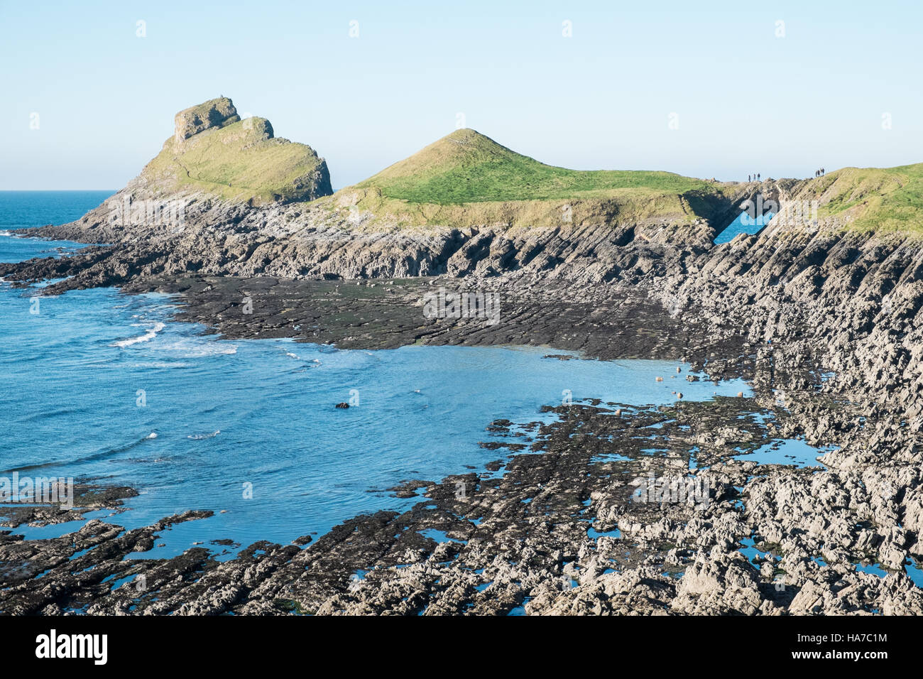Geology,rocks at causeway over to Worms Head,Gower.Rhossilli,Bay,beach ...