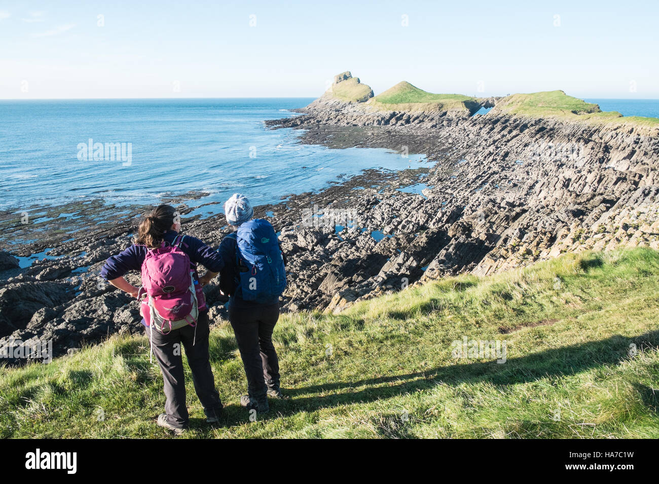 Geology,rocks at causeway over to Worms Head,Gower.Rhossilli,Bay,beach ...