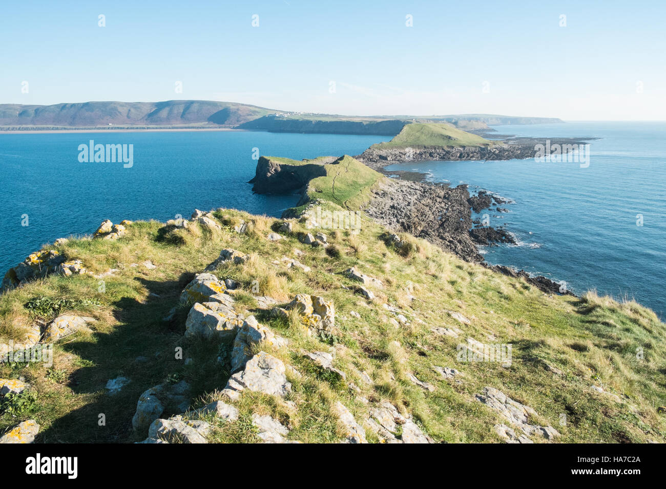 Geology,rocks at causeway over to Worms Head,Gower.Rhossilli,Bay,beach ...
