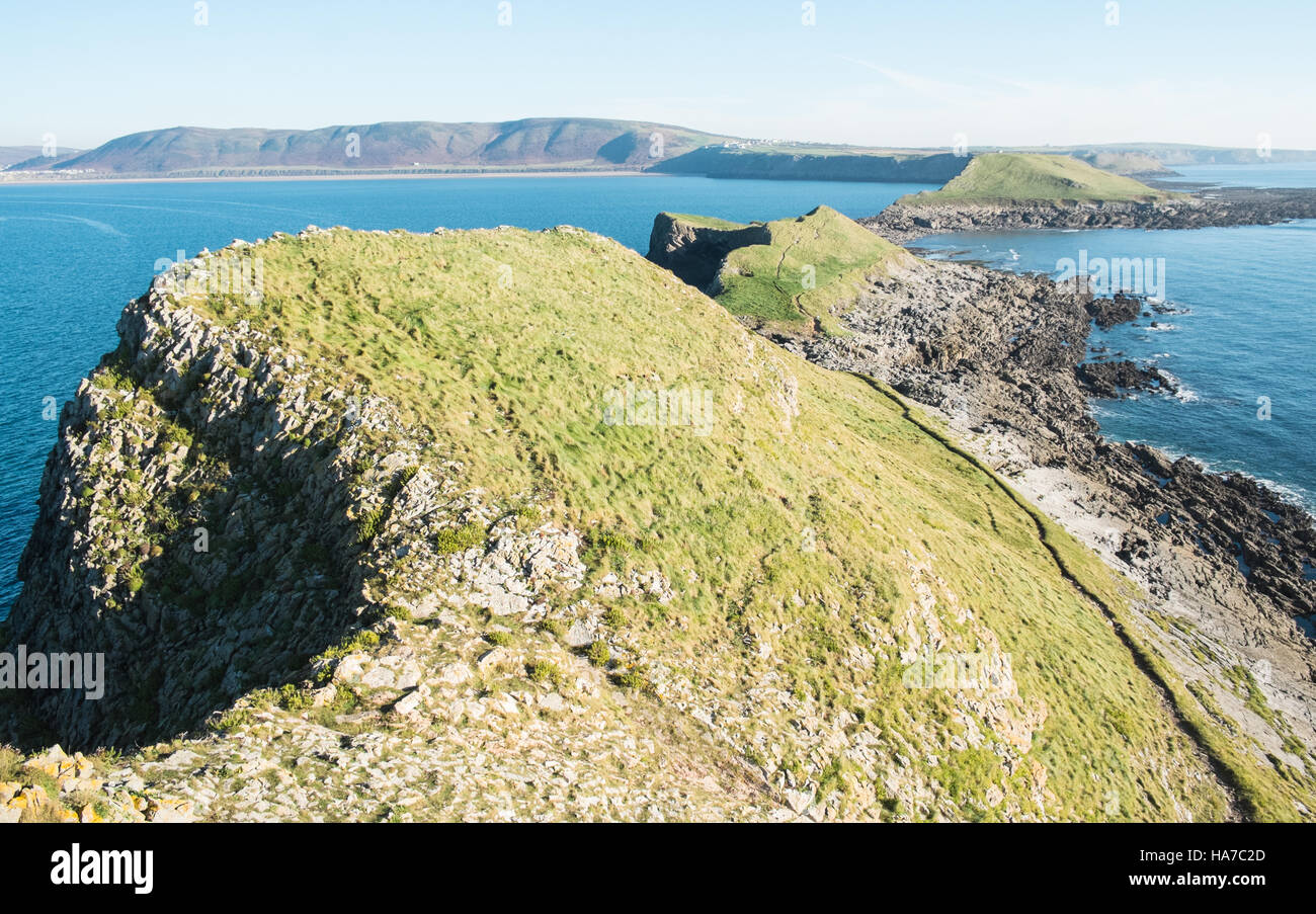 Geology,rocks at causeway over to Worms Head,Gower.Rhossilli,Bay,beach ...
