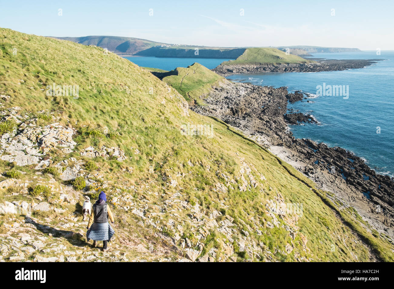 Geology,rocks at causeway over to Worms Head,Gower.Rhossilli,Bay,beach ...