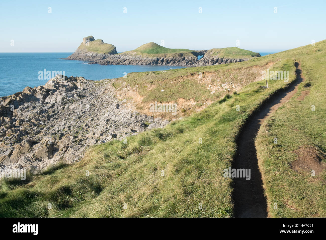 Geology,rocks at causeway over to Worms Head,Gower.Rhossilli,Bay,beach ...