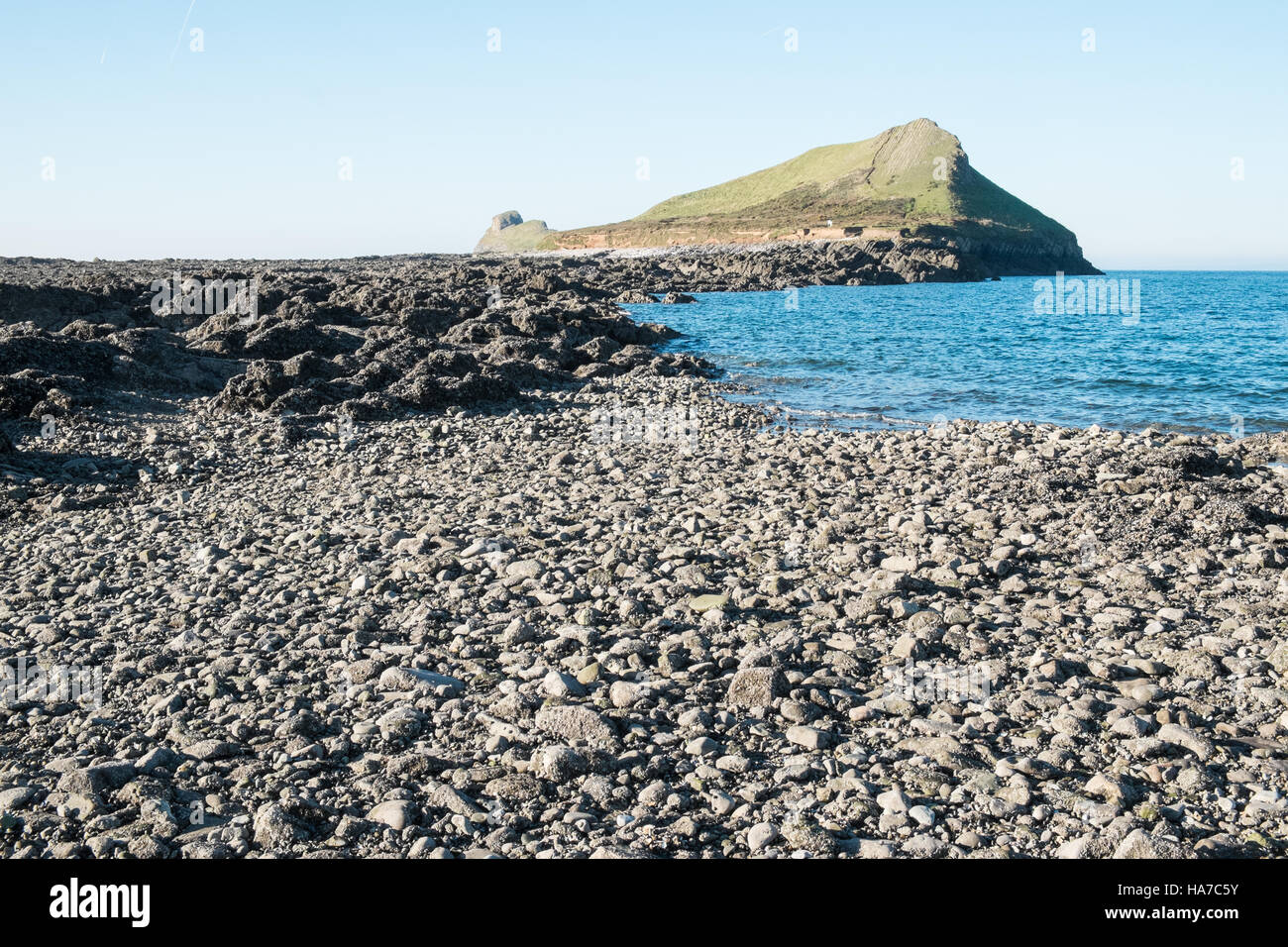 Geology,rocks at causeway over to Worms Head,Gower.Rhossilli,Bay,beach ...