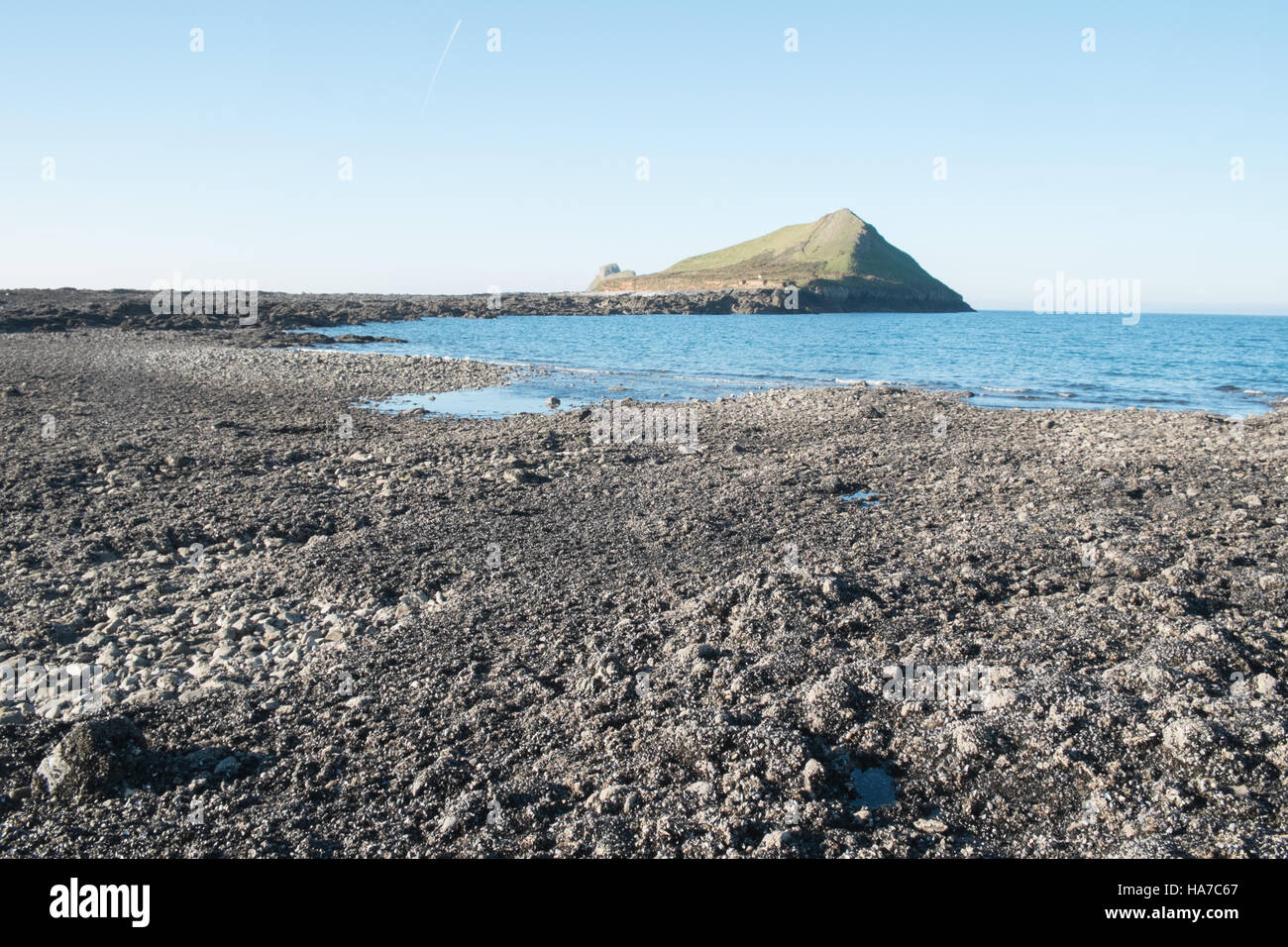 Geology,rocks at causeway over to Worms Head,Gower.Rhossilli,Bay,beach ...