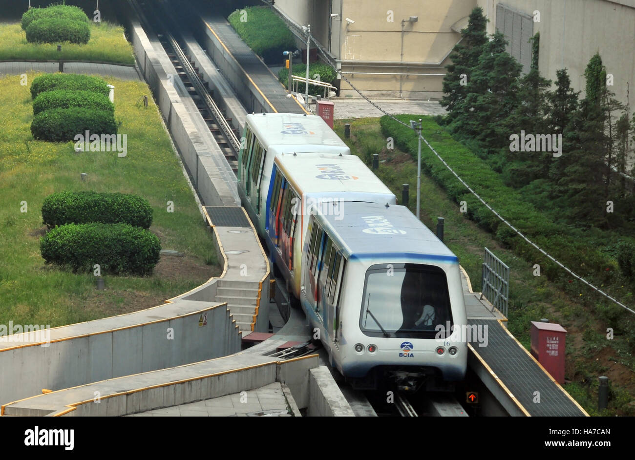 shuttle train Beijing international airport China Stock Photo - Alamy