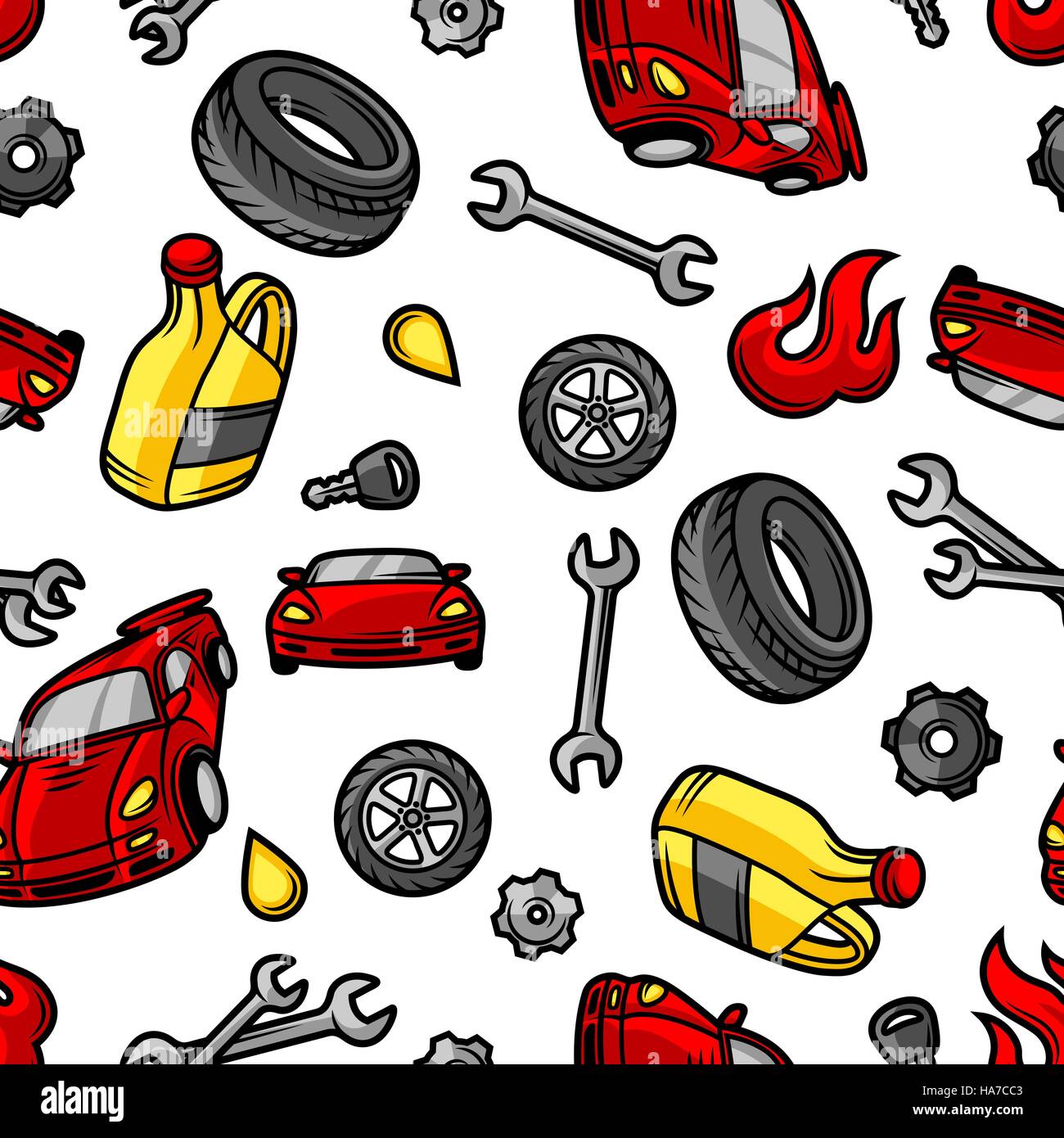Car repair seamless pattern with service objects and items Stock Vector ...