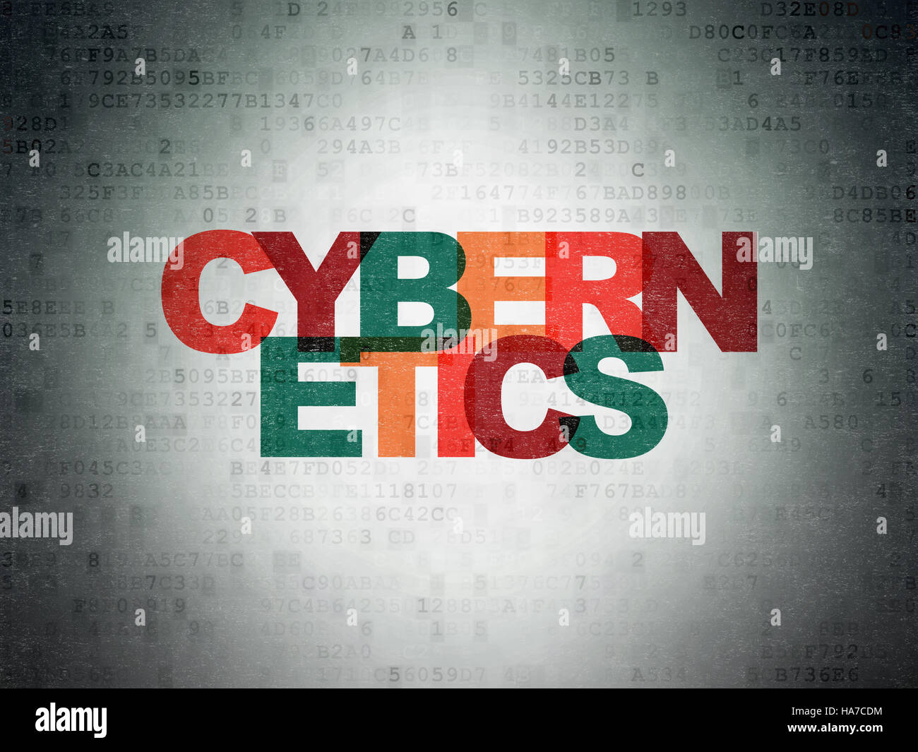 Science concept: Cybernetics on Digital Data Paper background Stock ...