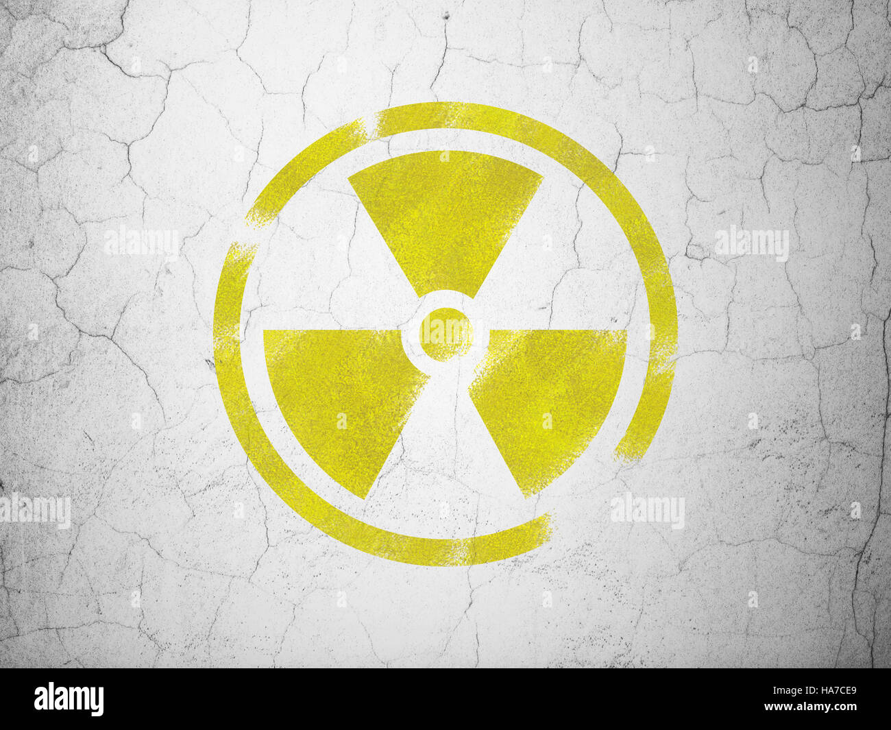 Science concept: Radiation on wall background Stock Photo - Alamy
