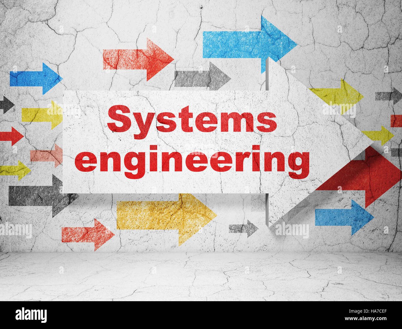 Science concept: arrow with Systems Engineering on grunge wall ...