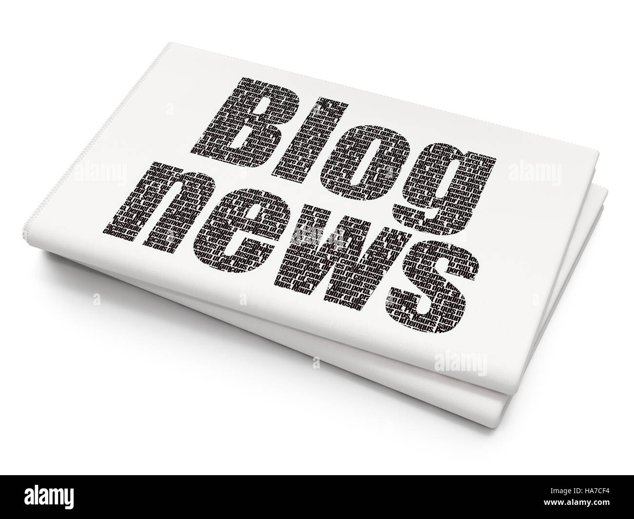 News concept: Blog News on Blank Newspaper background Stock Photo - Alamy