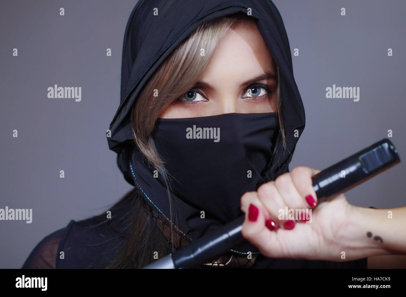 Young samurai warrior dressed in hi-res stock photography and images ...