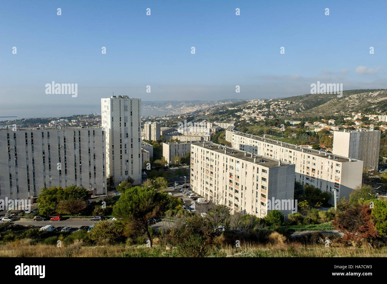 Marseille (south-eastern France): La Bricarde, building blocks in the ...
