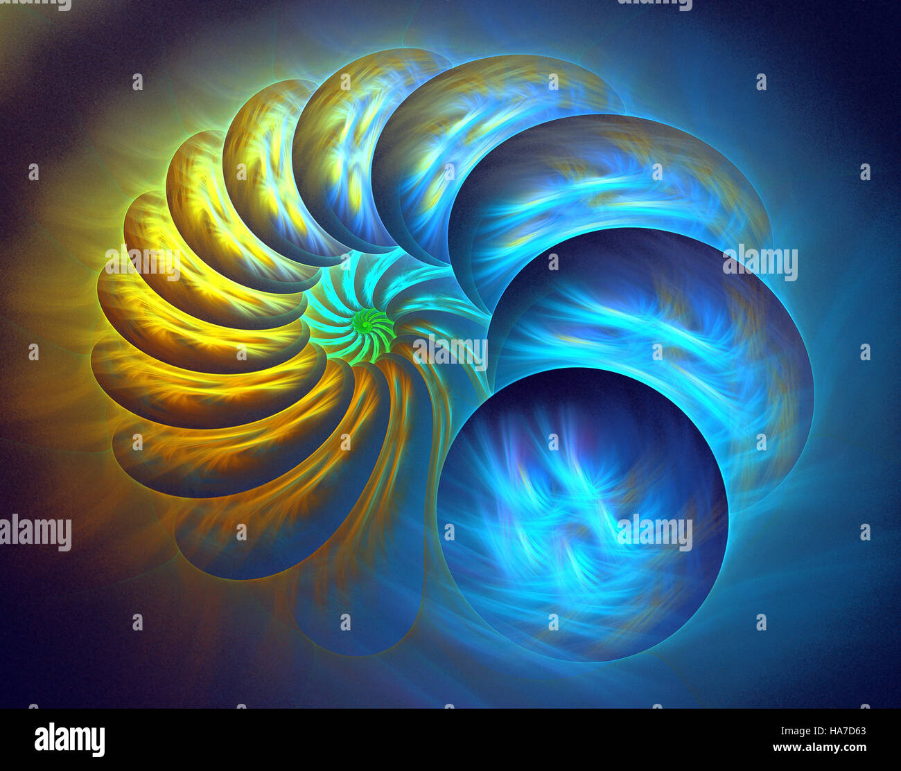 Abstract fractal background - computer generated image. Sea shell Stock ...
