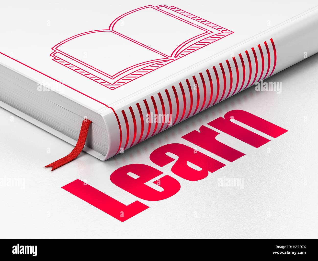 Education concept: book Book, Learn on white background Stock Photo - Alamy