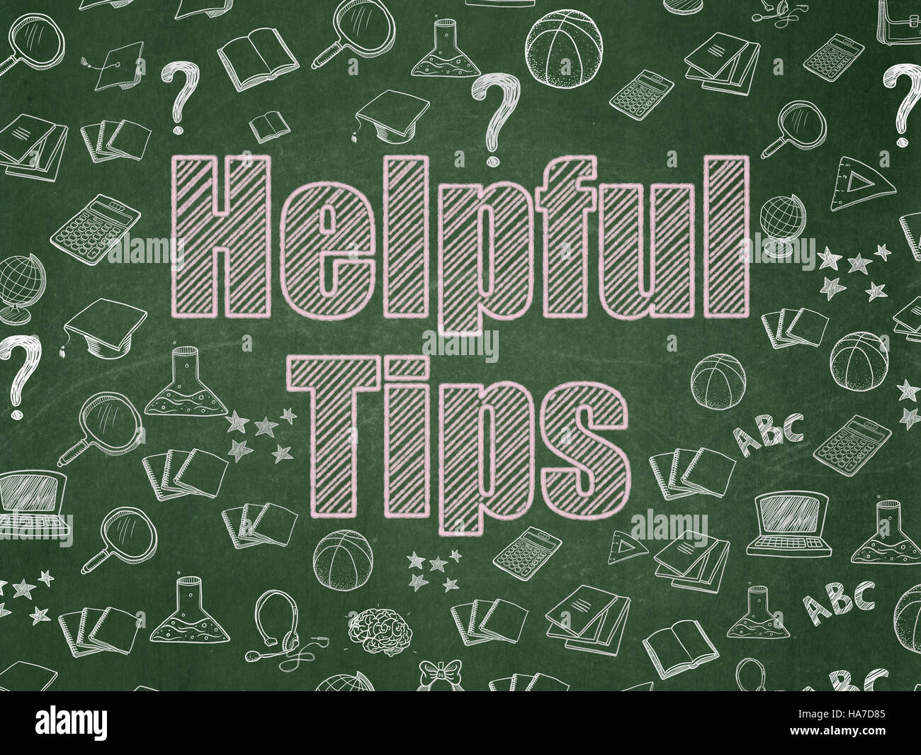 Learning concept: Helpful Tips on School board background Stock Photo ...