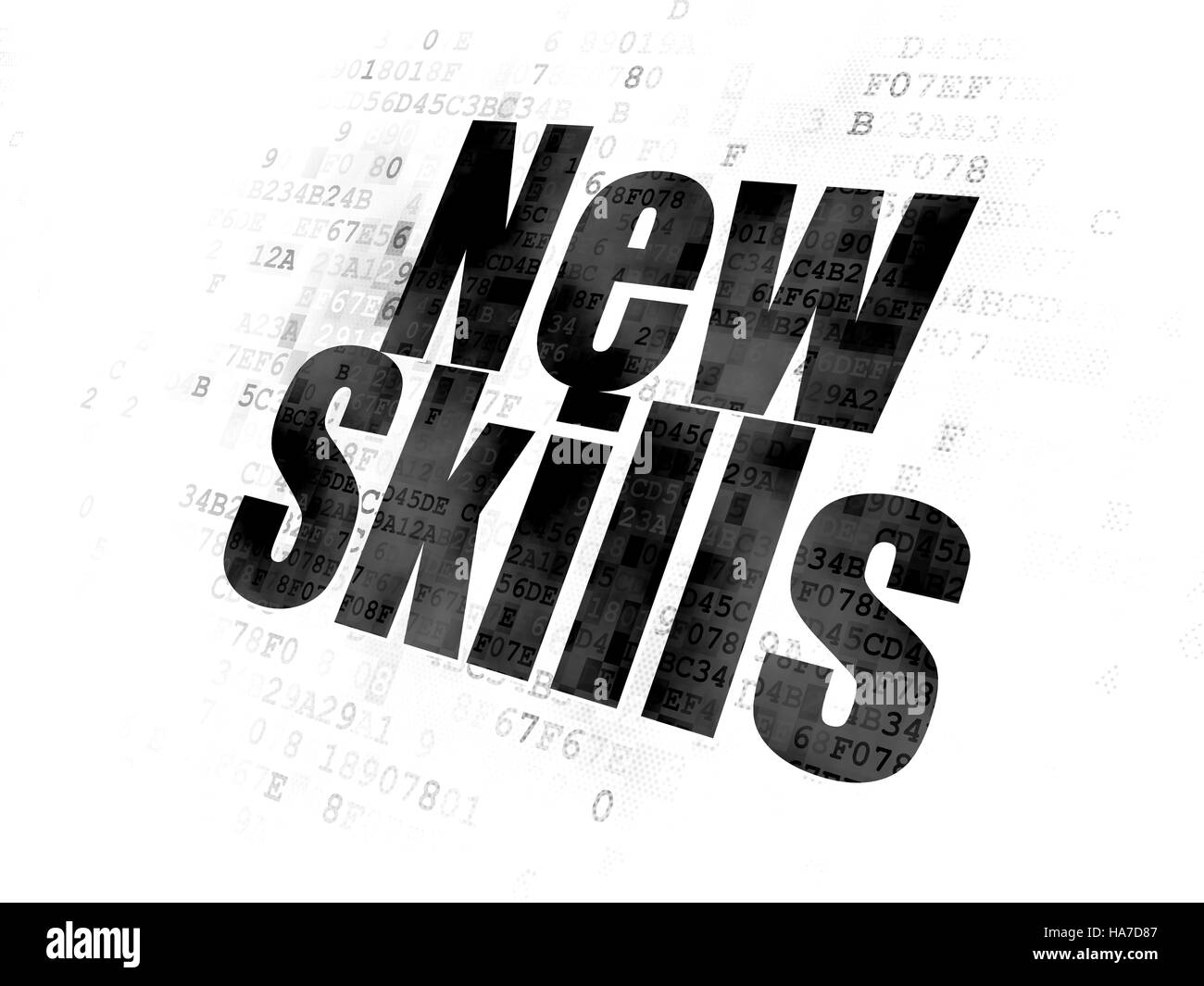 Learning concept: New Skills on Digital background Stock Photo - Alamy