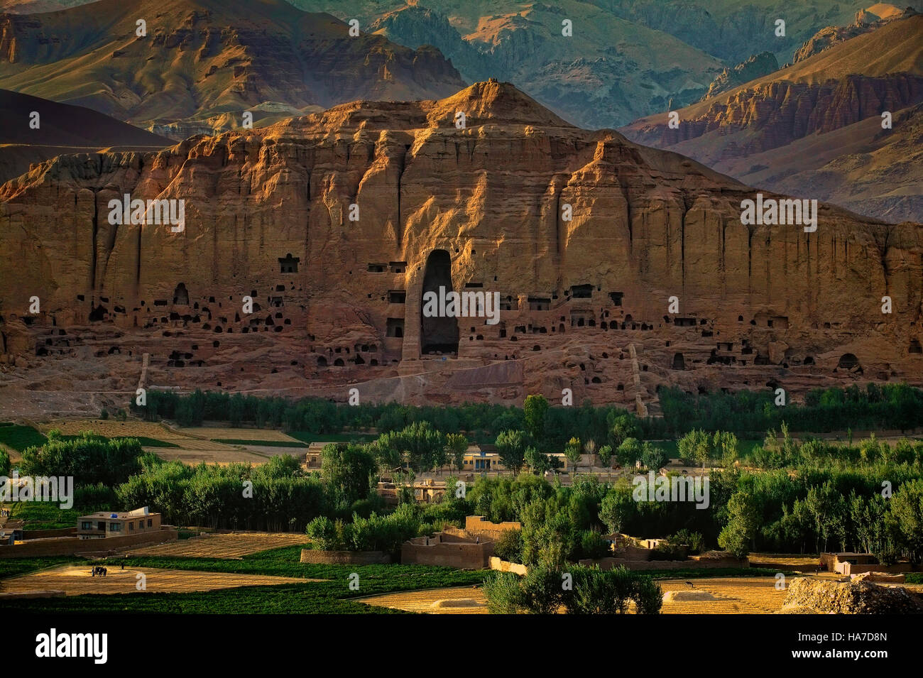 Where the buddhas once lived, Bamiyan Valley, Afganistan Stock Photo ...
