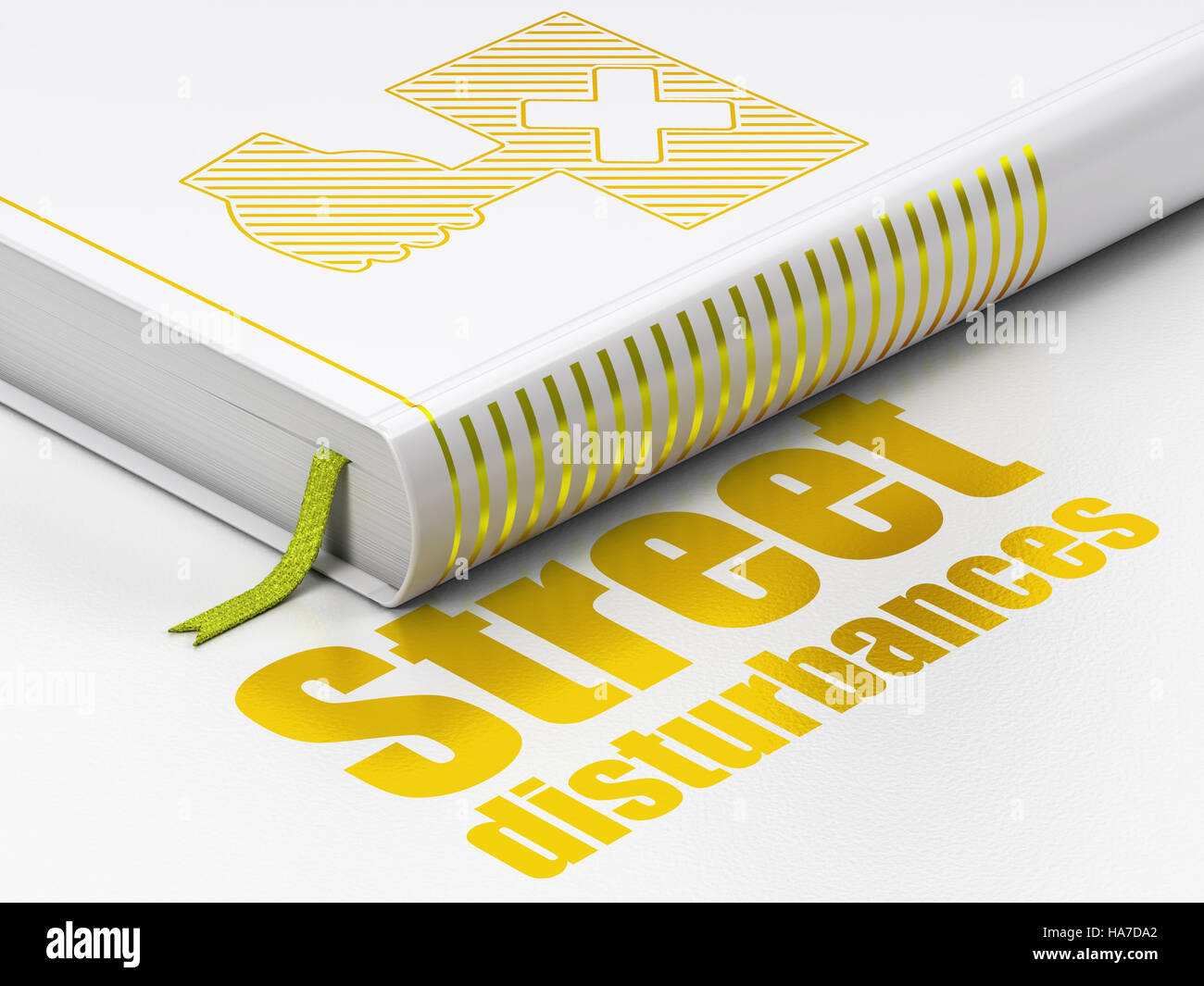 Politics concept: book Protest, Street Disturbances on white background ...