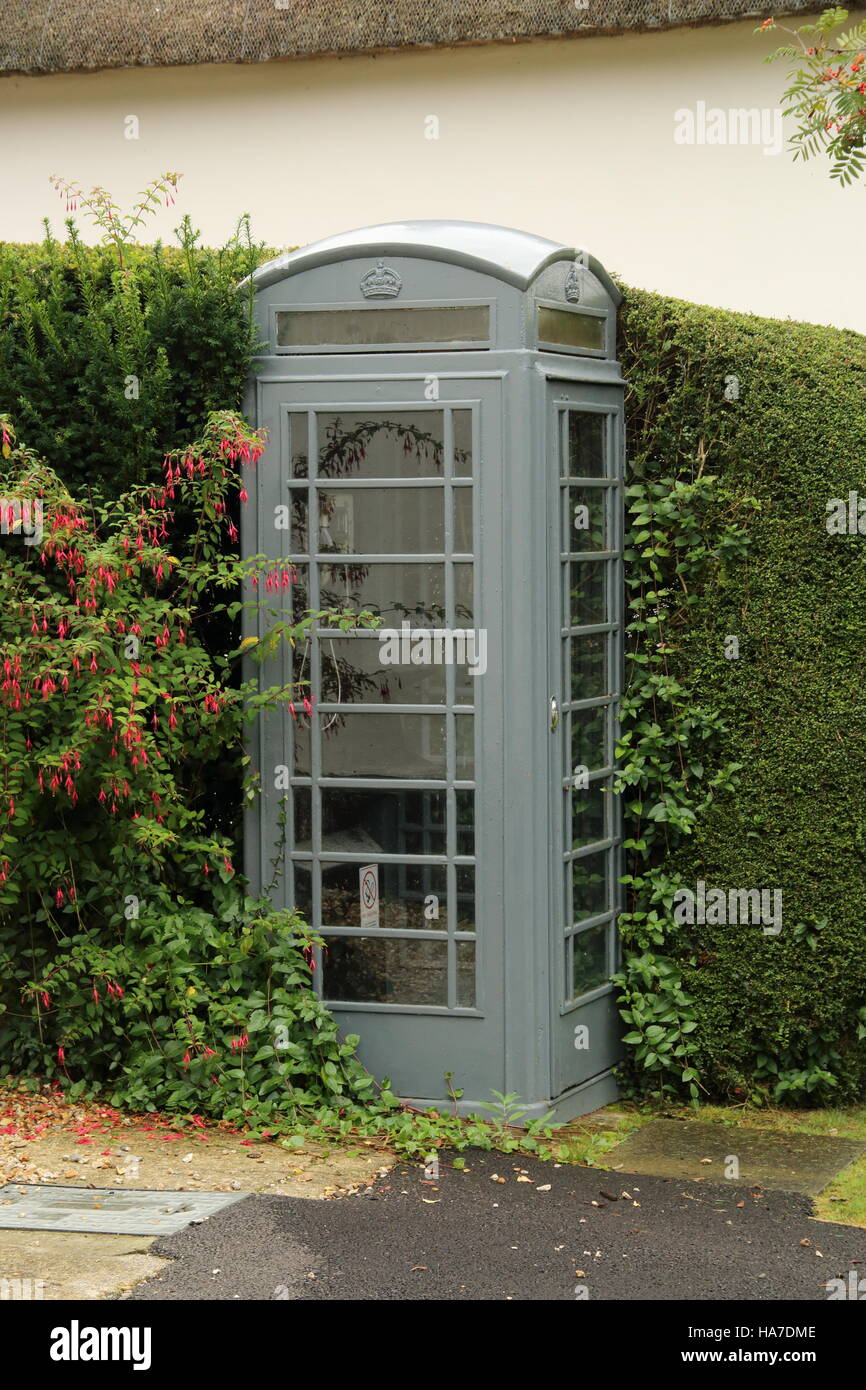 Grey telephone box,Milton Abbas,Dorset,UK Stock Photo - Alamy