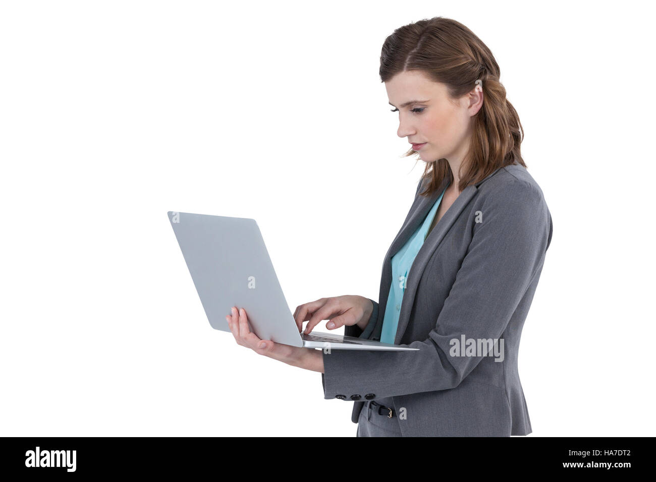 Businesswoman using laptop Stock Photo - Alamy Businesswoman using laptop Stock Photo - Alamy