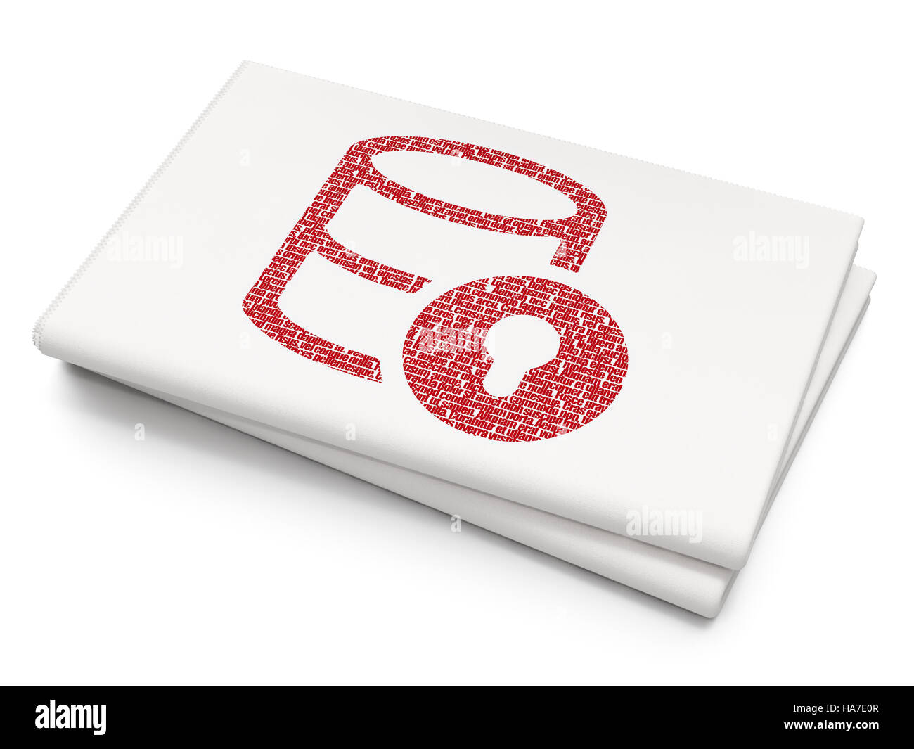 Programming concept: Database With Lock on Blank Newspaper background Stock Photo - Alamy