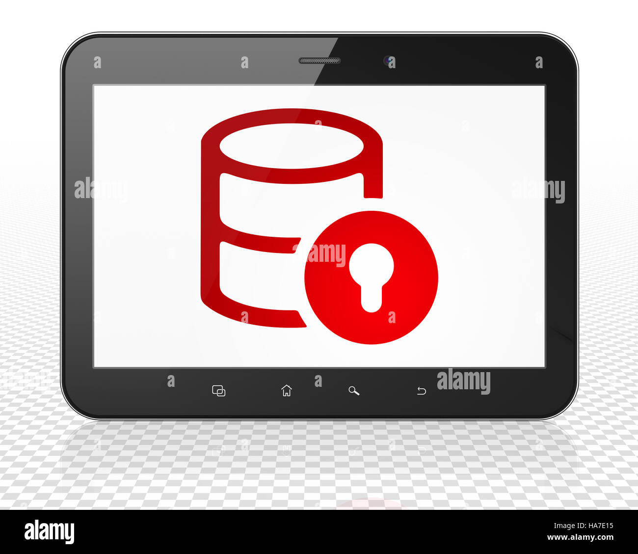 Programming Concept Tablet Pc Computer With Database With Lock On 0689