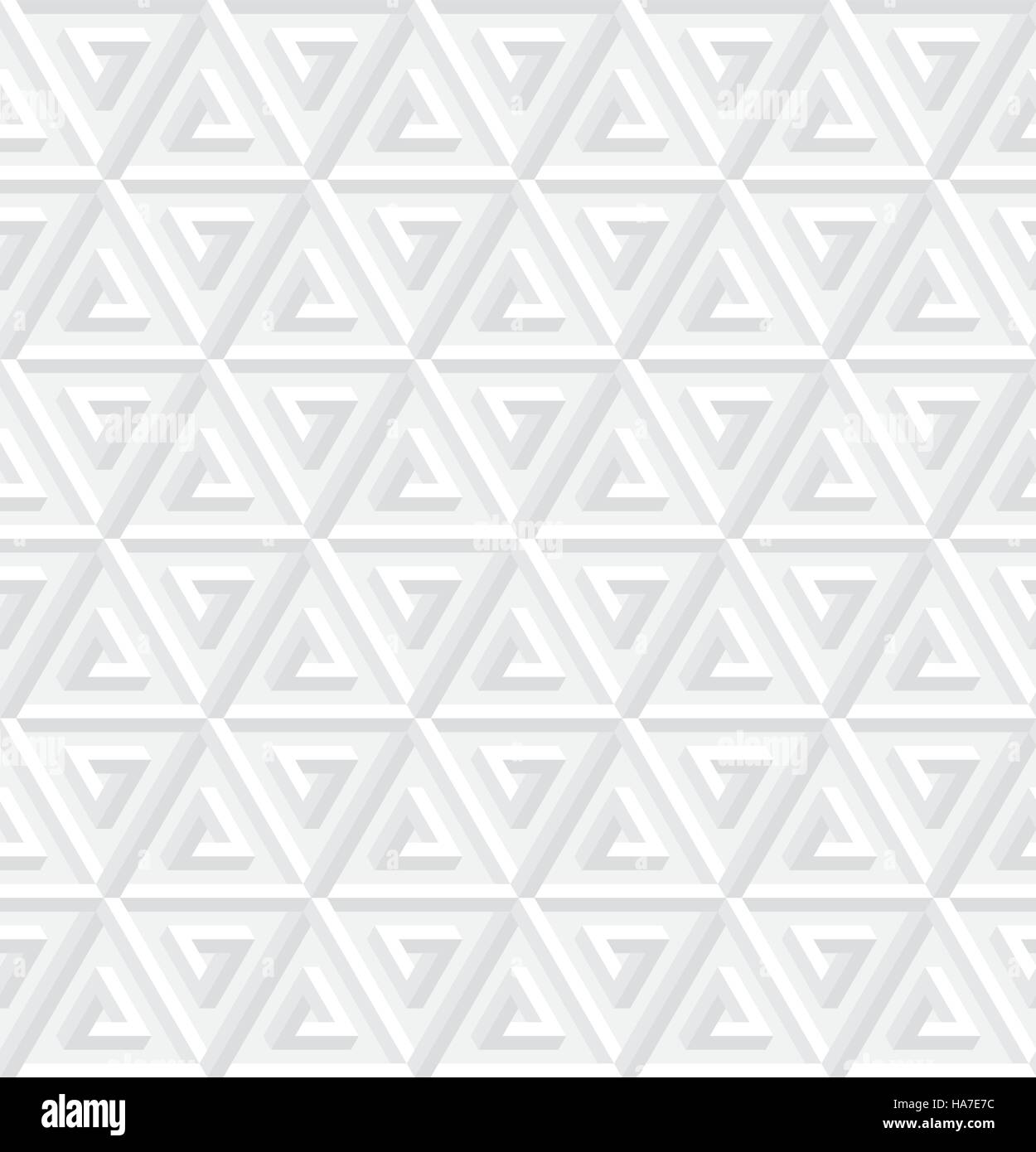 Neutral Isometric Seamless Pattern. 3D Optical Illusion White Background Texture. Editable ...