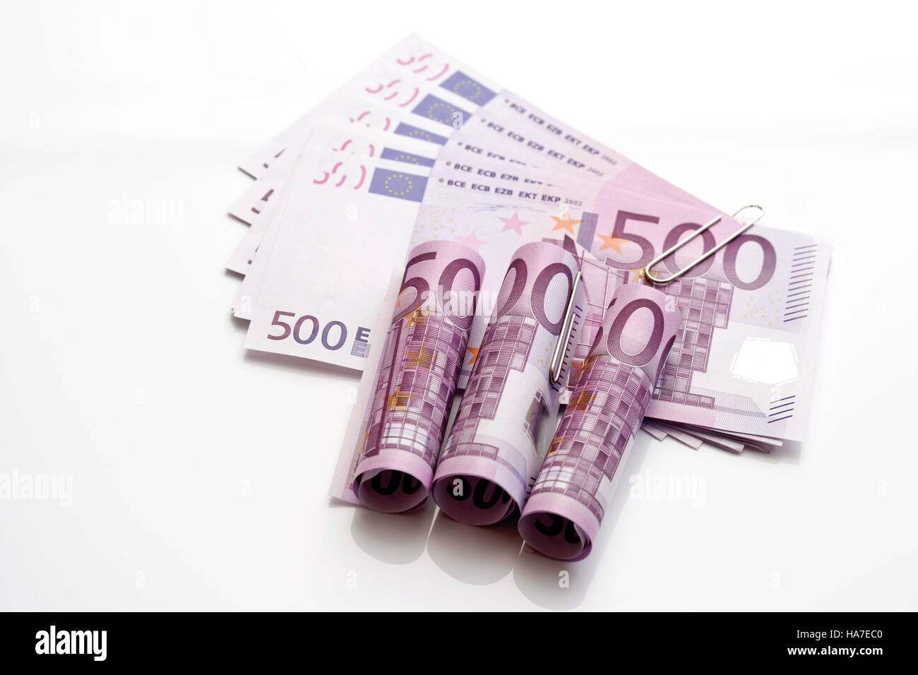 500 Euro banknotes with paper clip Stock Photo - Alamy
