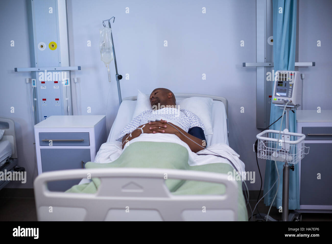 Black Patient In Hospital Bed
