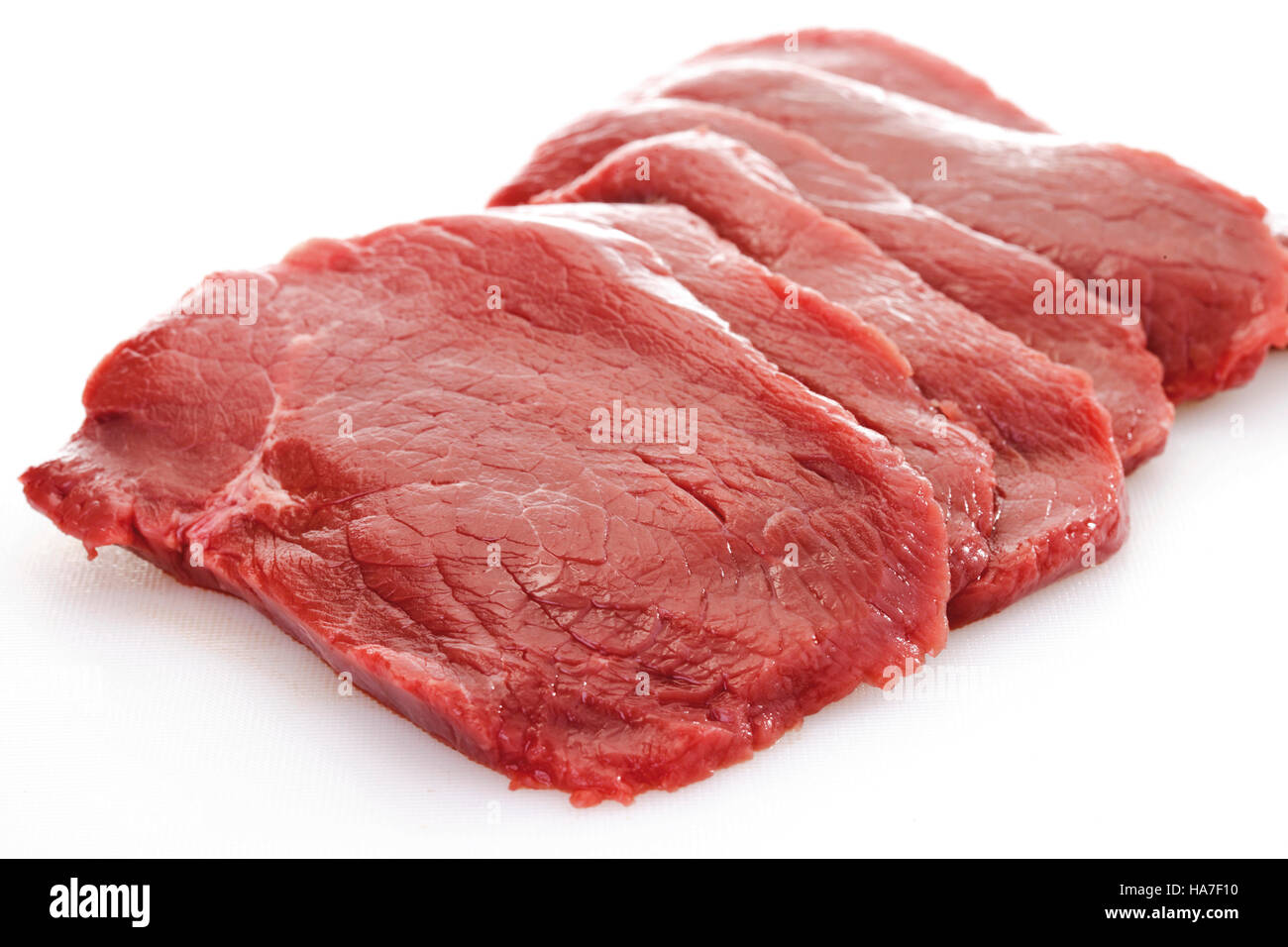 Beef minute steaks Stock Photo - Alamy