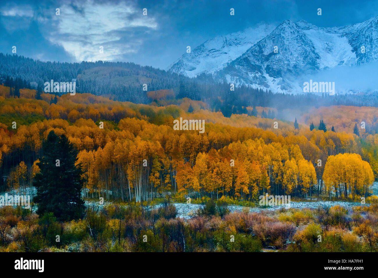 Fresh snowfall coats the West Elk Mountains outside of Crested Butte ...