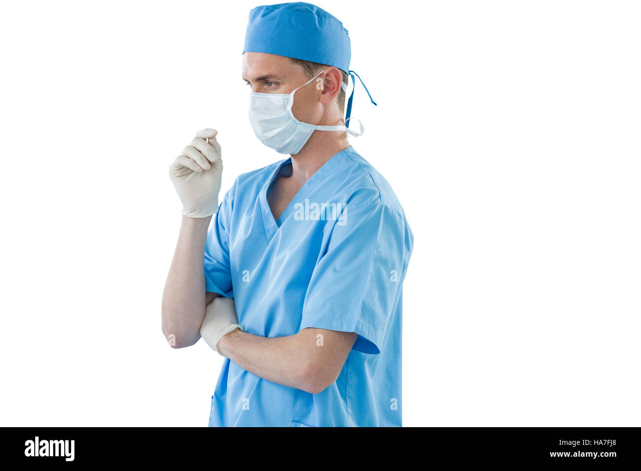 Male nurse wearing surgical mask and gloves Stock Photo - Alamy