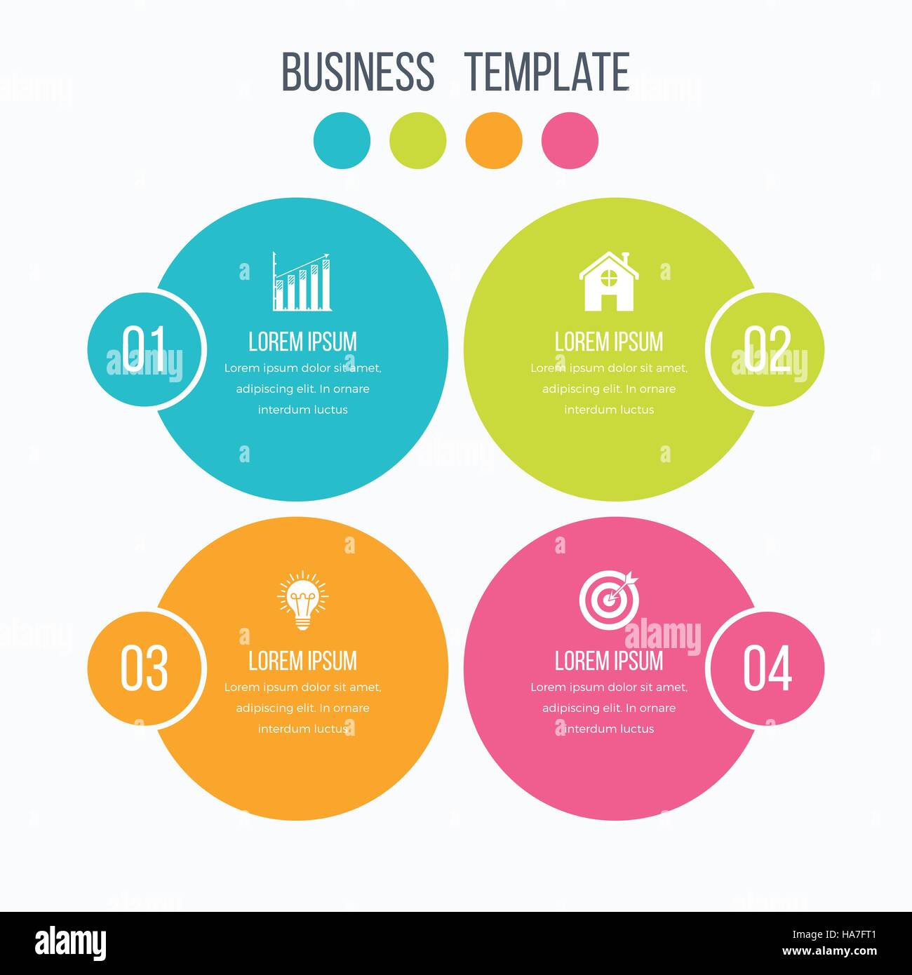 Infographics template four options with circle Stock Vector Image & Art - Alamy