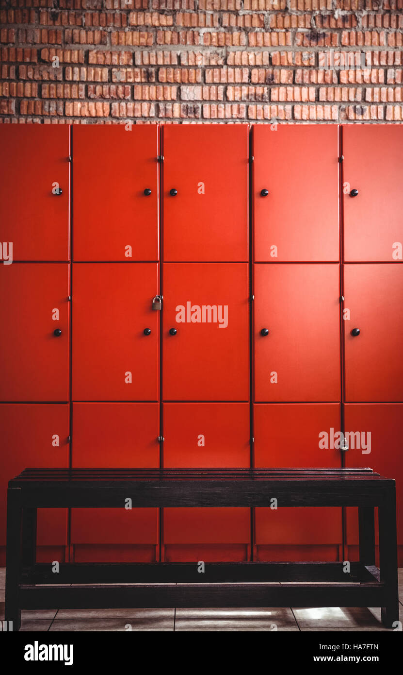 Bench in locker room Stock Photo - Alamy