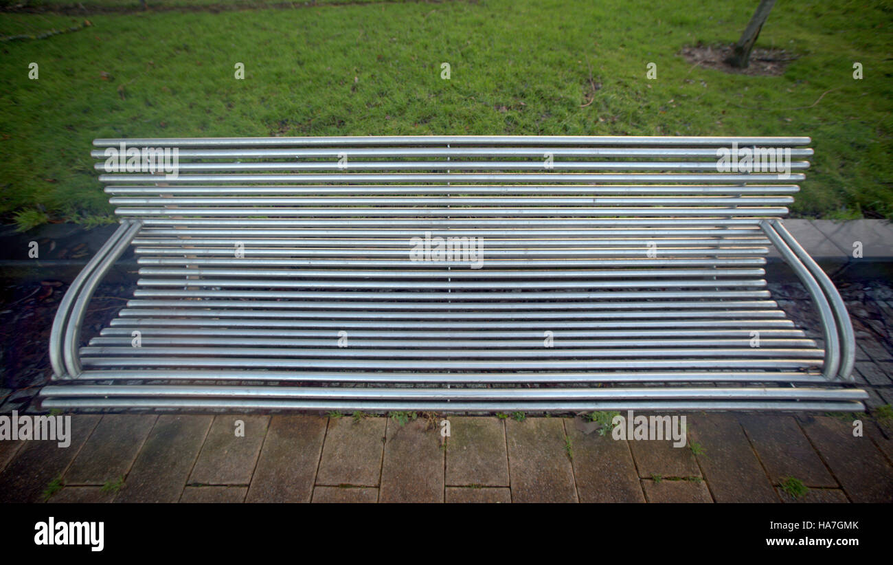 empty steel park bench on the canal at clydebank graphic from above ...